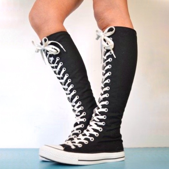 Converse | Shoes | Converse Black White Chuck Taylor All Star Xxhi Knee ...